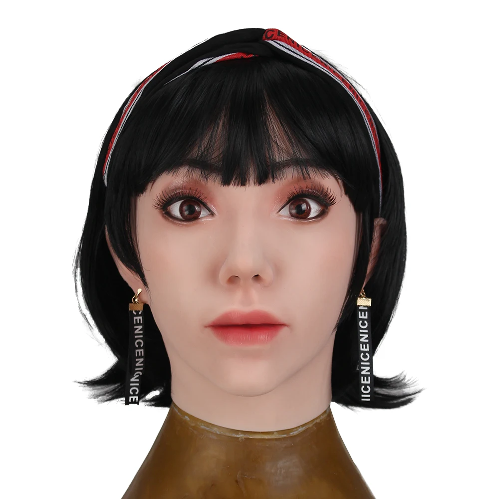 Silicone Female Head Mask with Make up Face Halloween Mask Also for ...