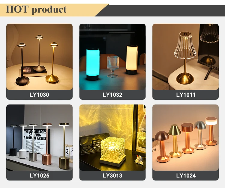 Modern Restaurant Hotel Desk Lamp - Metal & LED Touch Control