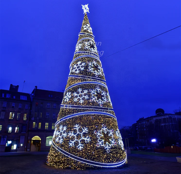 Giant Outdoor Christmas Trees with LED Lights for Shopping Malls