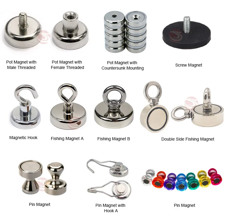 Super Strong Magnetic Mount - Rubber Coated Neodymium Pot Magnet with Screw