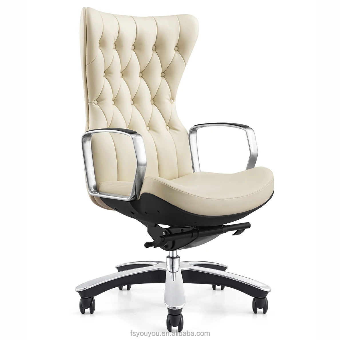 Luxury White Middle Back Manager Chairs Vintage Button Design Swivel ...