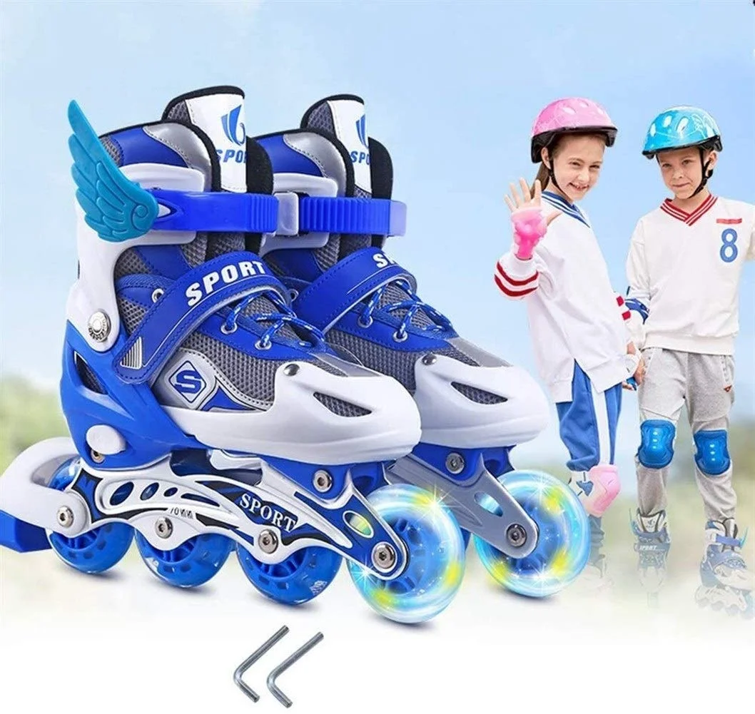 Adjustable Inline Ice Skates For Children With Full Light Up Wheels ...