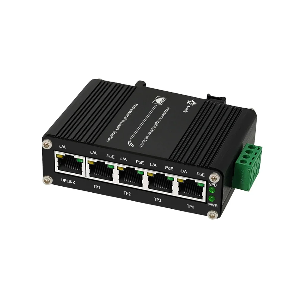Mini Industrial 4 Port 10 100 1000base T 802.3at Poe + 1 Port 10 100 1000t Ethernet Switch - Buy ...