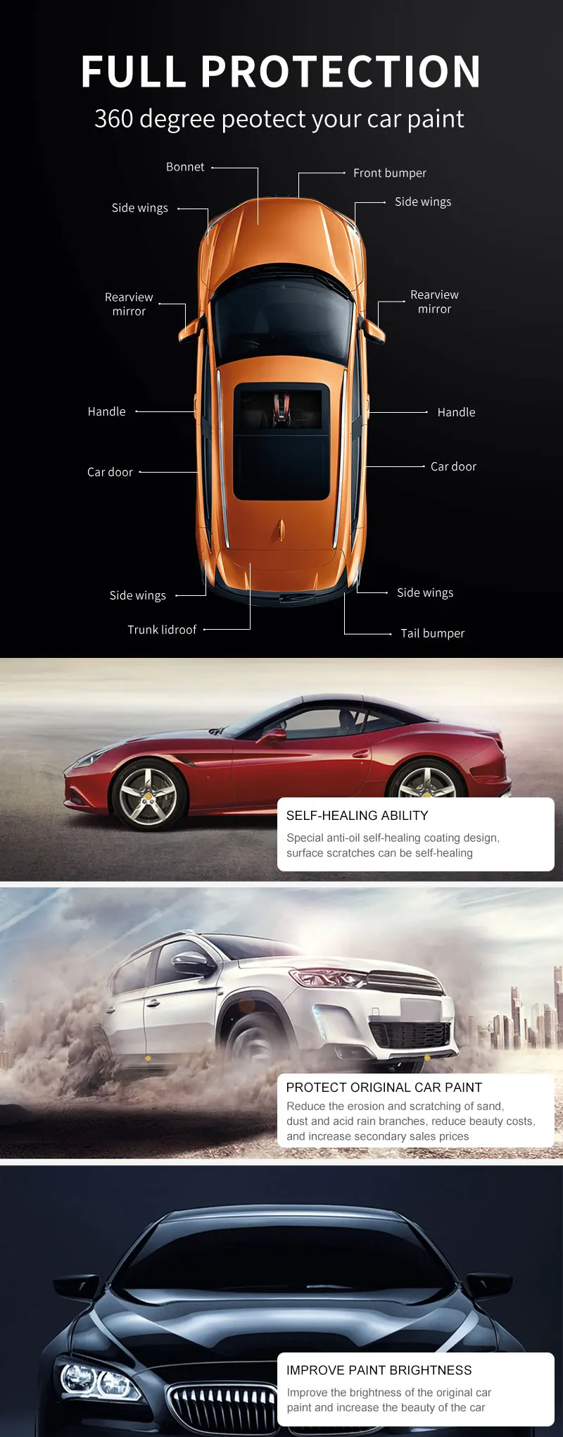 Clear Tph Ppf Self Healing Transparent Paint Protection Film 5 Years ...