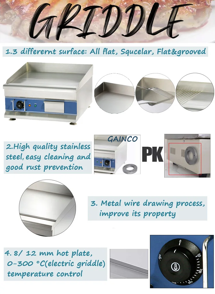 Commercial Propain Burger Grill Machine - Flat Top Electric