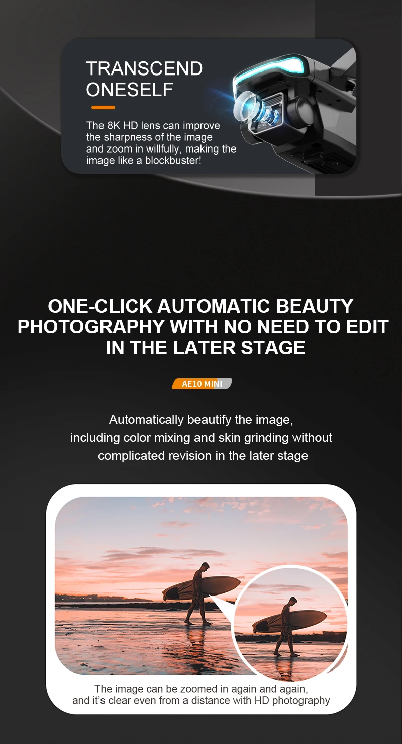 Asopgtk Mini Ae10 Professional Uav Dual Camera Brushless Electric ...