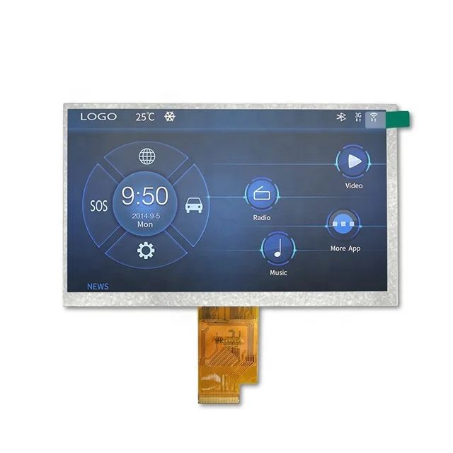 1024*600 40pin Lvds 7 Lcd Panel 1000 High Brightness 7 Inch Ips Tft Lcd ...