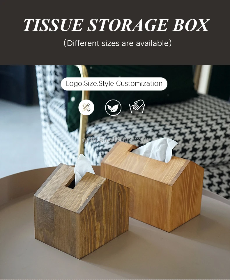 Decorative Idea Wooden Tissue Box Pine Tissue Paper Box Cover Tissue ...