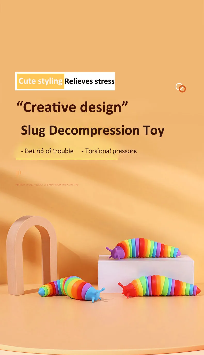Tiktok Plastic 3d Slug Fidget Toy Sensory Stress Relief Toys Slugs ...