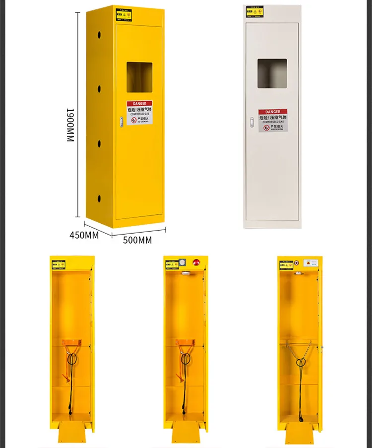 Gas Cylinder Storage Cabinet with Detector and Alert Chemical ...
