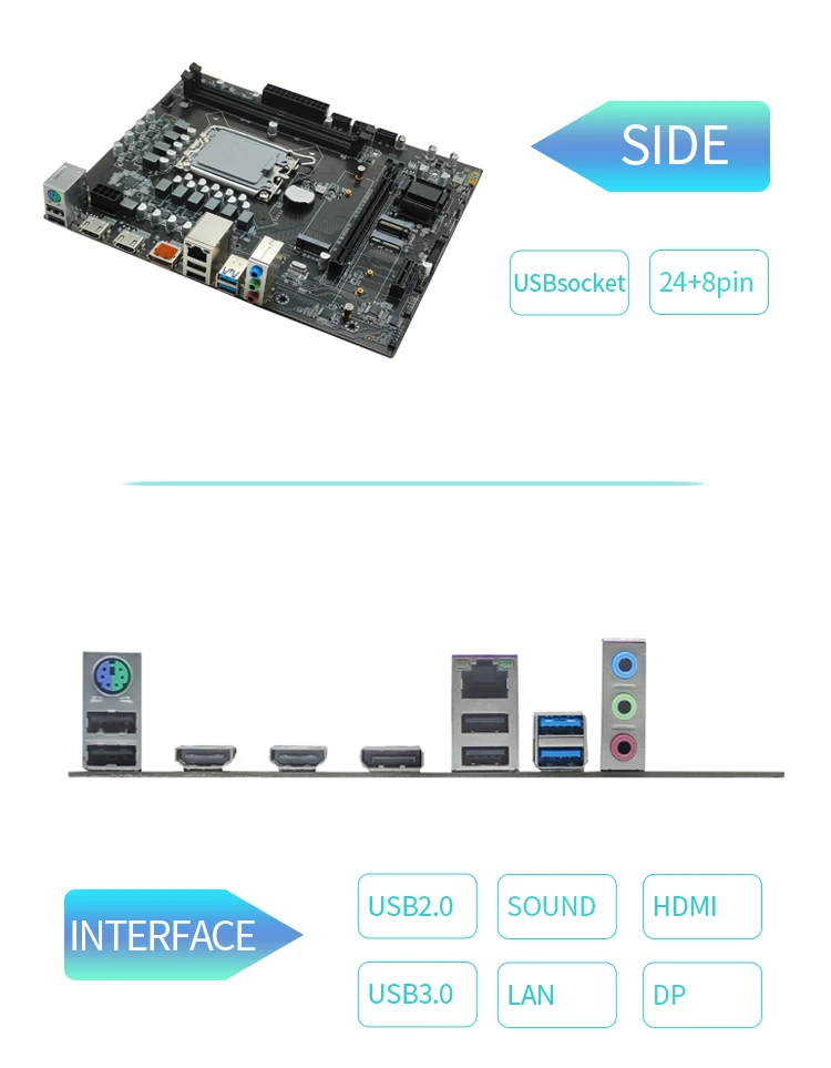 Axle H610 Motherboard Lga1700 Socket I3/i5/i7 Series Cpu Ddr3 Sdram ...