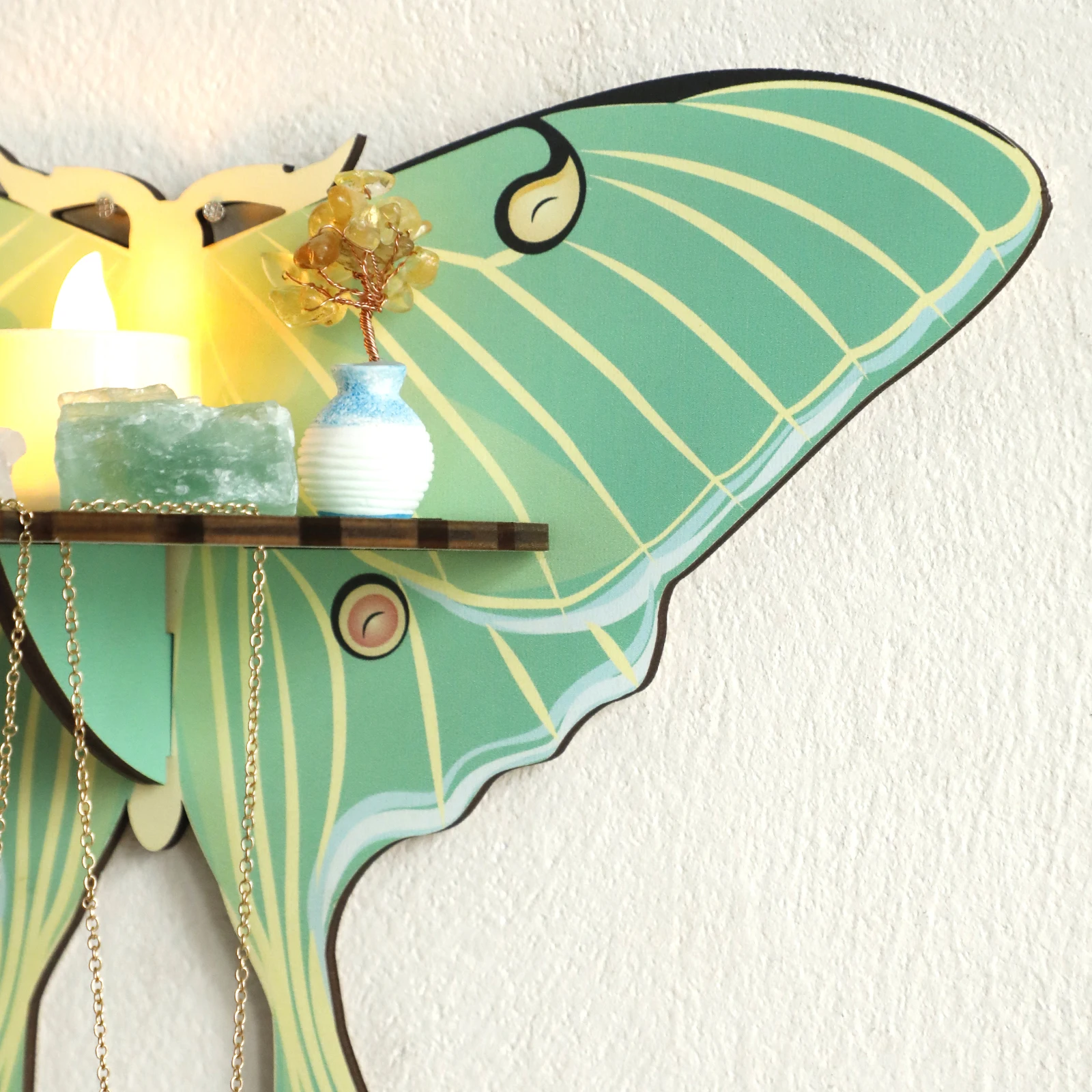 Butterfly Wooden Floating Shelves Wall Shelf Display Stand Room Decors ...