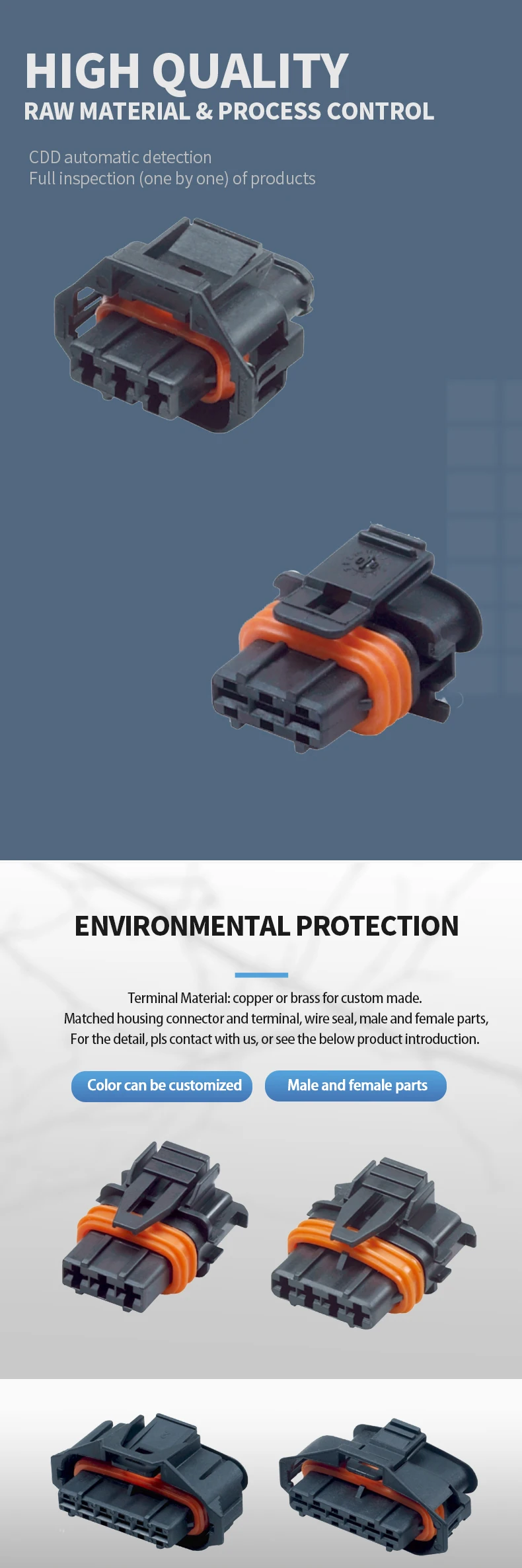 Auto Connector Ahi 3 Pin Female Male Sealed Wire Harness Auto Connector ...