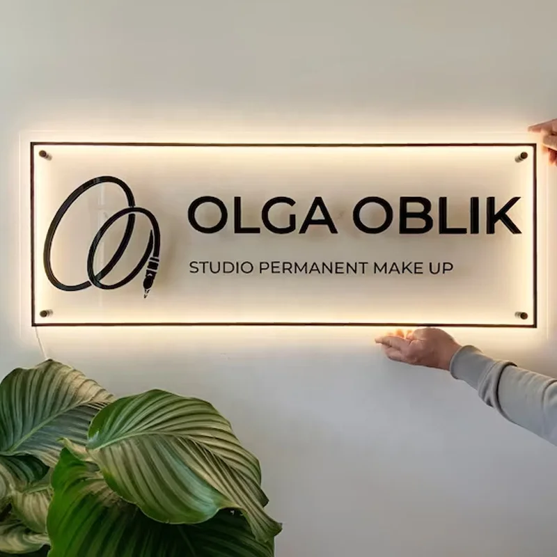 Custom LED Backlit Business Signs - High Brightness Acrylic