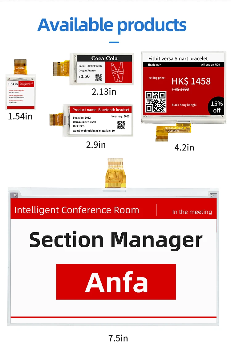Angle E-ink Touch Display Pin Color For E Reader Electrophoretic Ink ...