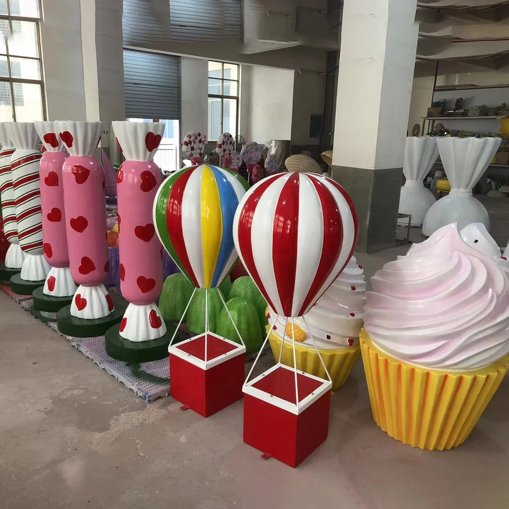 Retail Store Resin Fiberglass Candy Sculptures Resin Lollipop Crafts ...