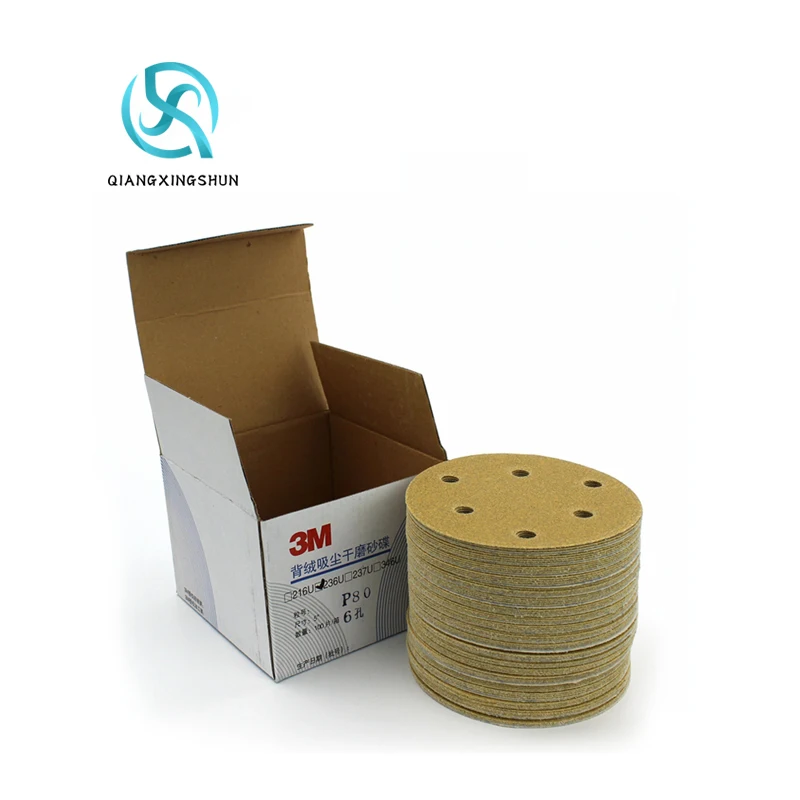3m 236u 216u Gold Abrasive Sand Paper Hook & Loop Discs For Automobile ...