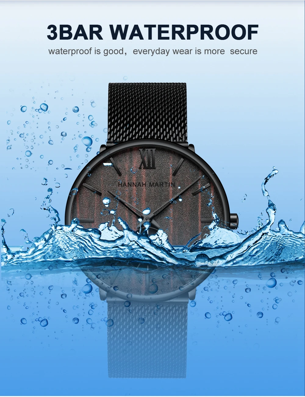 Hannah Martin Watch Factory OEM Waterproof Quartz Men's Watch
