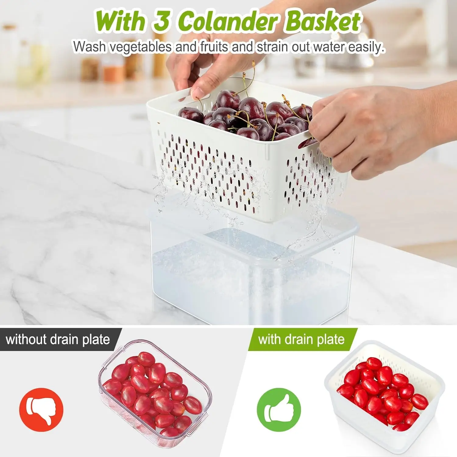 Multifunction Kitchen Refrigerator Stackable Transparent Food-grade ...