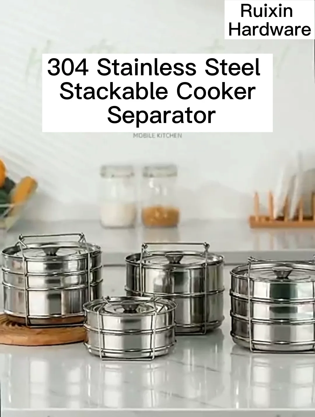 304 Stainless Steel Stackable Cooker Separator 3 Tier Food Instant ...