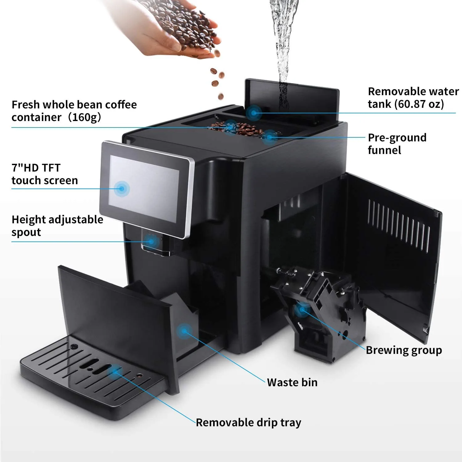 Professional Automatic Commercial Coffee Maker Barista Espresso Machine ...