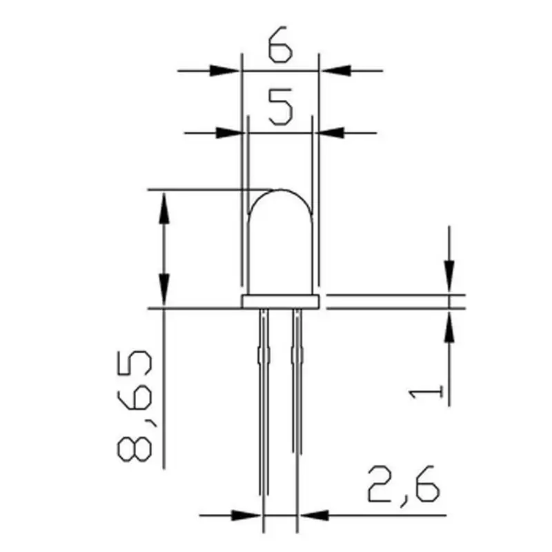 Dome Lens 3mm/5mm Dip Led Lamps Diffused Hole Round Leds Light Emitting ...