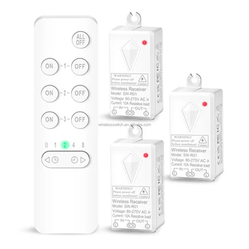 100 Ft Rf Range Wireless Light Switch Receiver Kit Indoor/outdoor 10a ...
