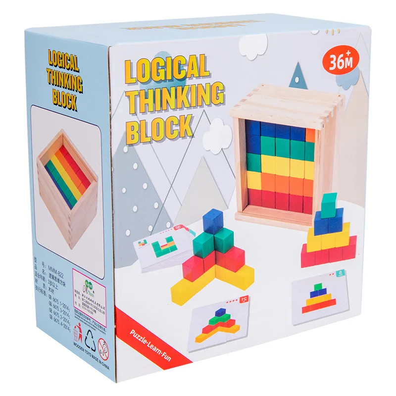 Popular Logical Thinking Blocks Wooden Blocks Puzzles Children Play Shape Matching Blocks ...