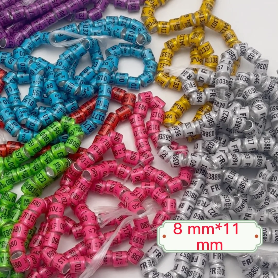 Aluminum Plastic 8mm Parrot Leg Sign Foot Rings 2024 Bird Pigeon Foot ...