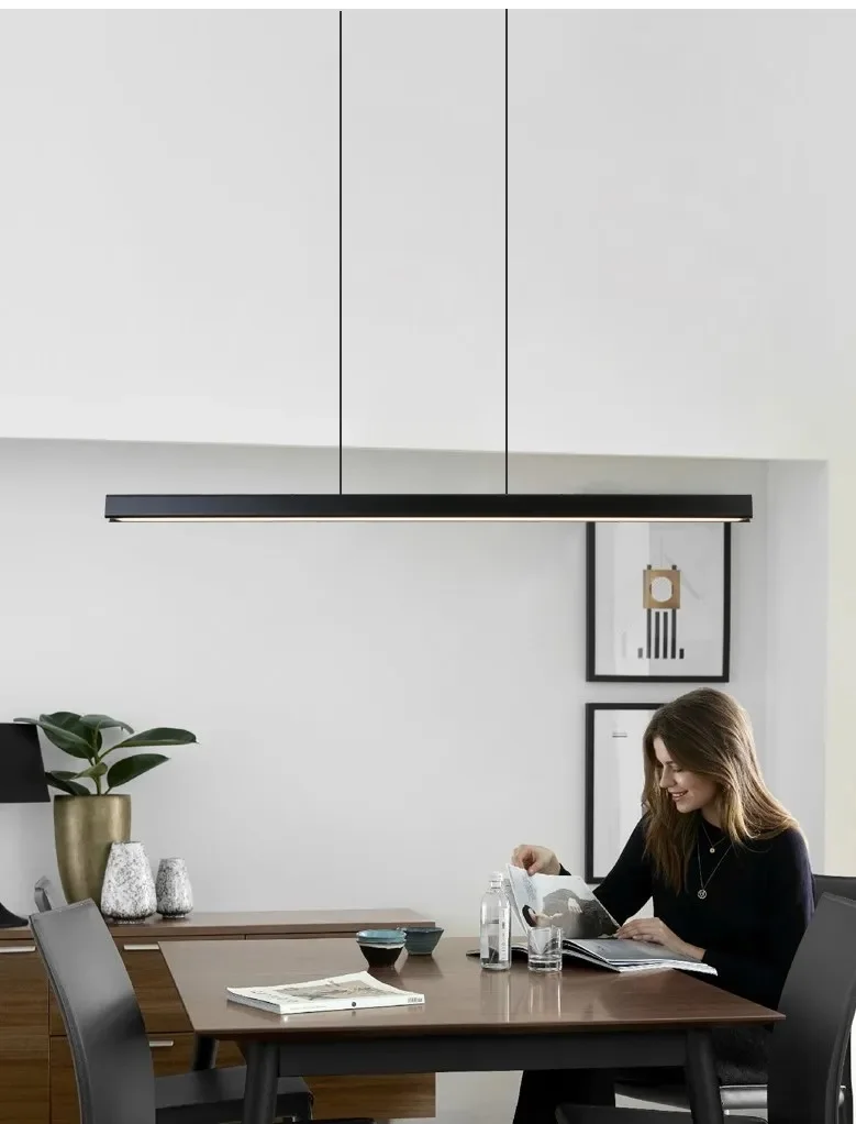 Linear Pendant Lights Modern Linear Strip Led Pendant Lamp Hanging ...