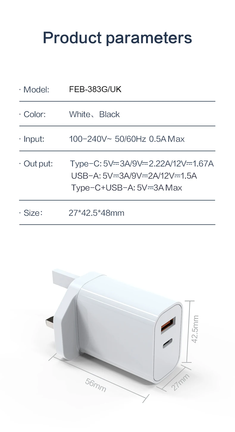 Pd20w Multiport Fast Charger Uk Plug Ukca Usb Type C Wall Charger For ...