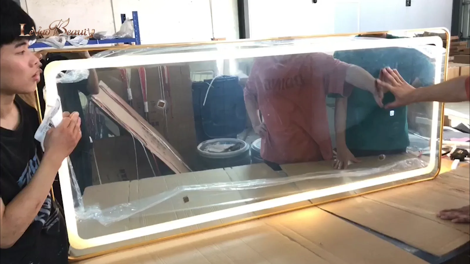 Floor Led Luxury Light Led Mirror Cabinet Hair Beauty Salon Furniture ...