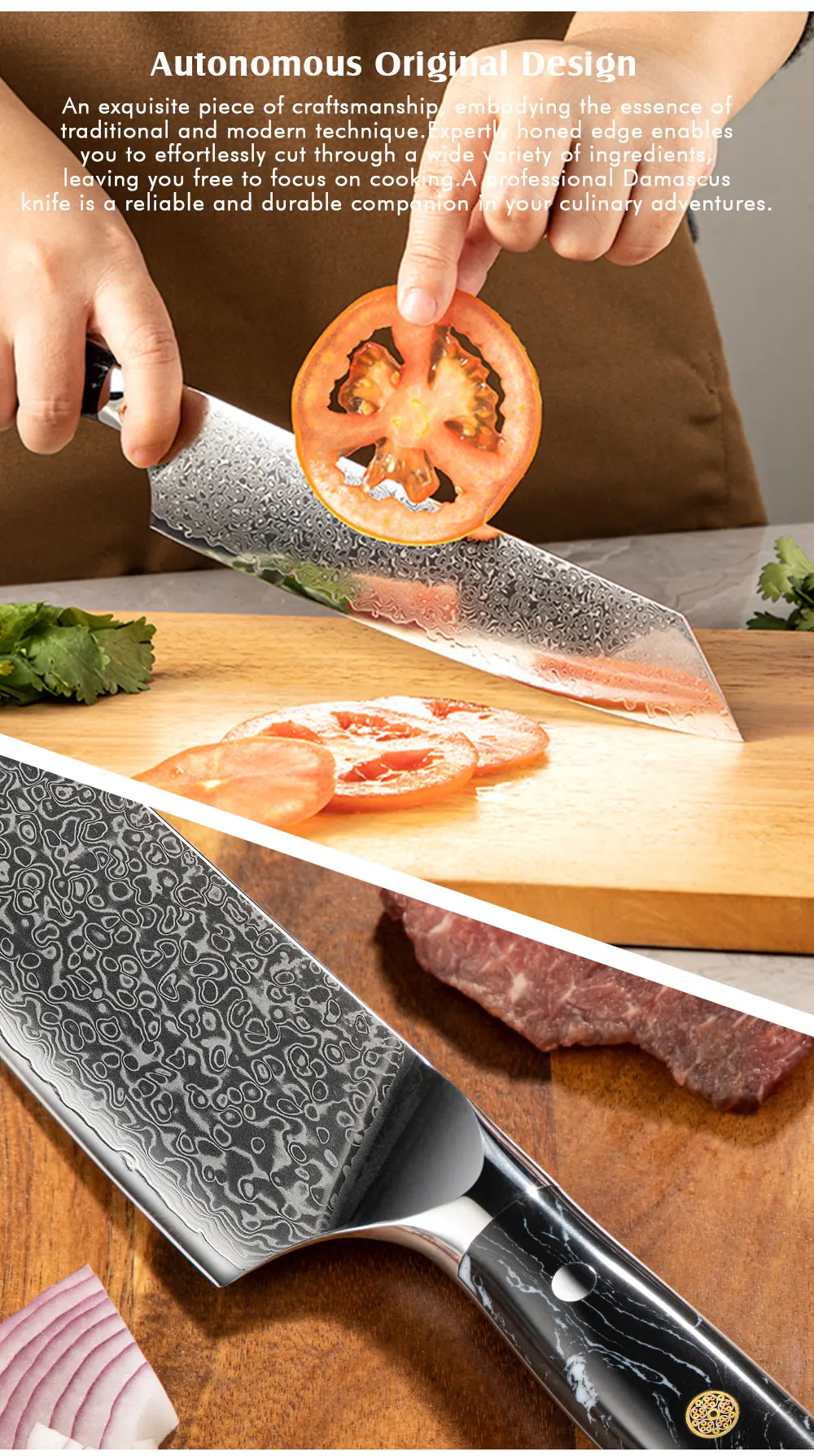 Hand Made 67 Layers Damascus Steel Knives - High Quality