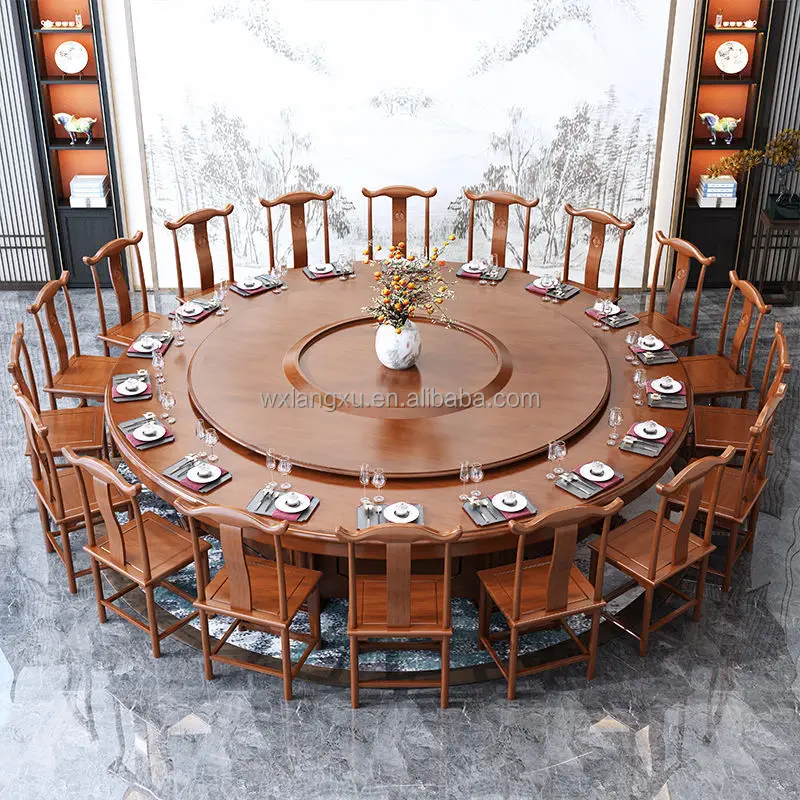 Hotel Electric Dining Table Large Round Table Restaurant Table And ...