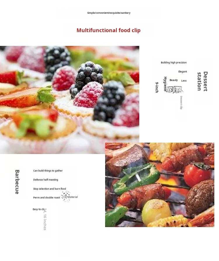 Kitchen Restaurant Bread Food Clip Anti-hot Buffet Grill Tongs - Buy 9 ...