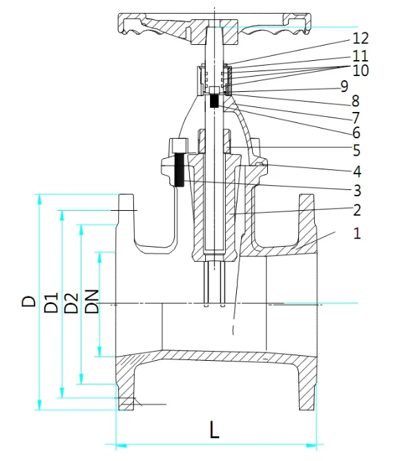 Ductile Iron Flanged Gate Valve DN150 - Resilient & Durable