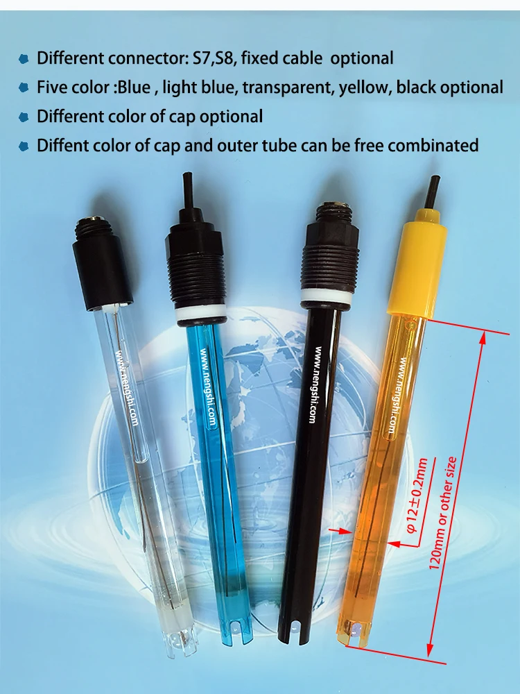 Factory Sales 0-14ph Probe Long Life High Accuracy 12*120mm Ph Sensor ...