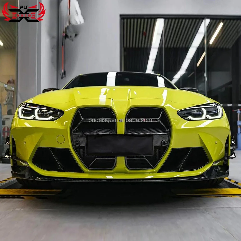 CSL Style Front Bumper Center Grille Dry Carbon Fiber Front Bumper ...