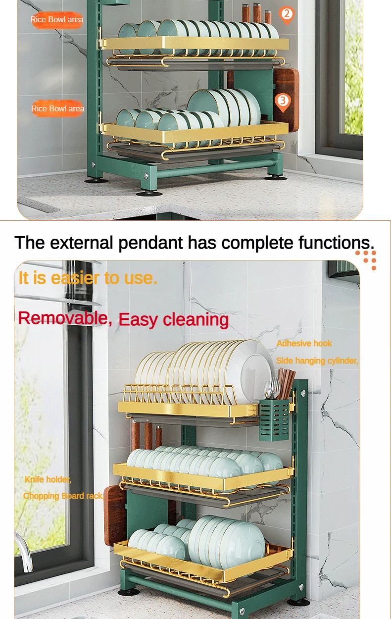 Kitchen Snap-on Adjustable Multi-function Storage Rack Cutlery and ...