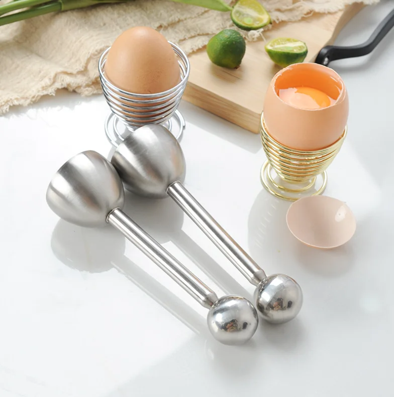 Stainless Steel Boiled Egg Topper Shell Top Cutter Knocker Opener ...