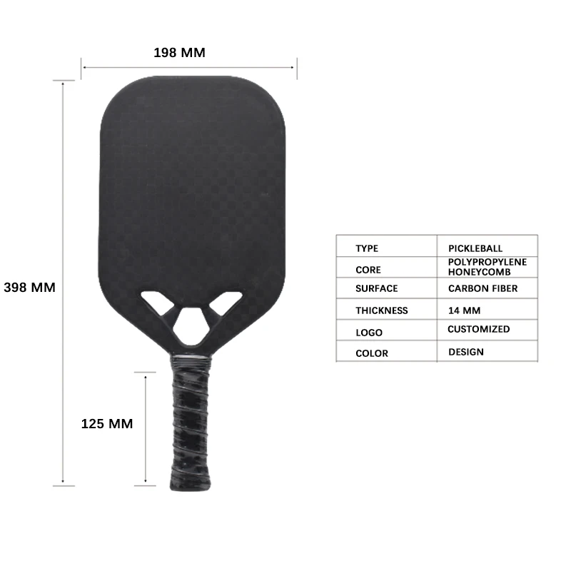 Professional Thermoformed T700 Carbon Fiber Pickleball Paddle Plain ...
