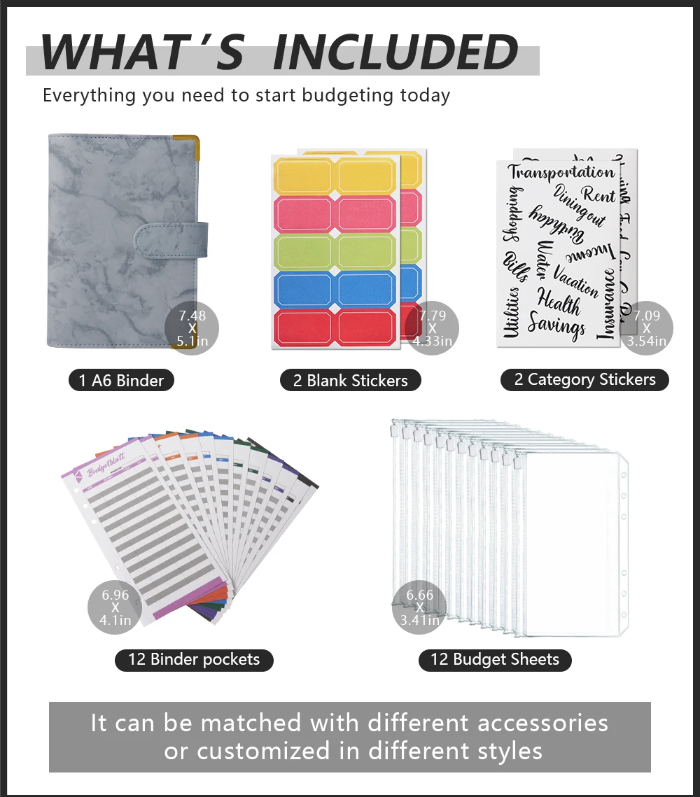 Multiple Color A6 Binder Budget Wallets Planner Wholesale In Stock A6 ...