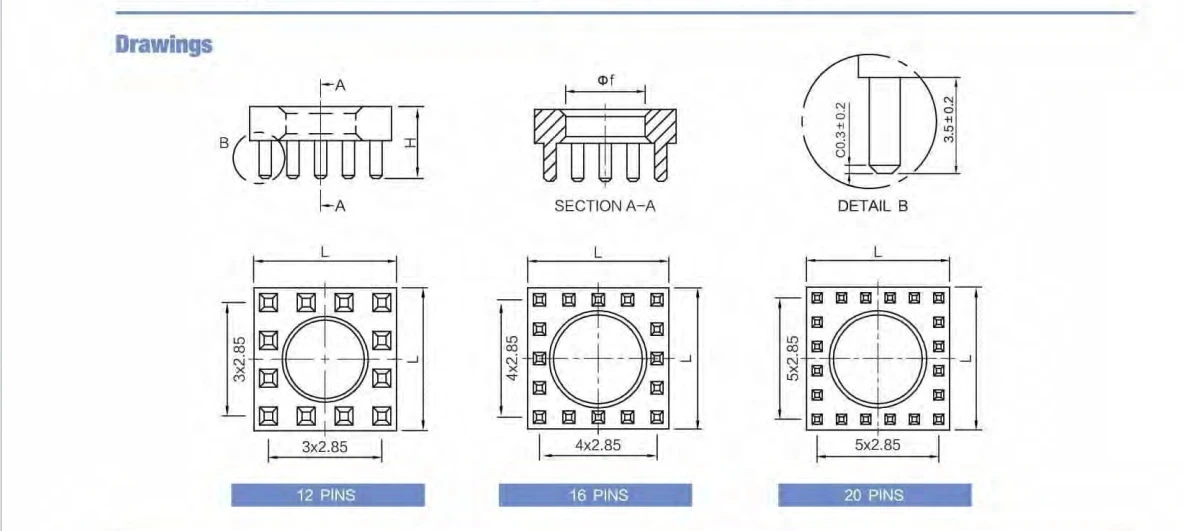 4 Pin Terminal Female Pcb Surface Mounting Crimping Connector Brass ...
