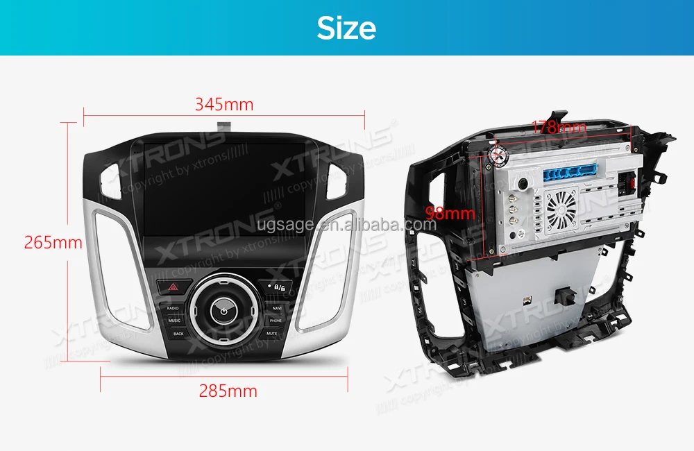 XTRONS 9" Car Screen for Ford Focus 2012-2017 - Android 12