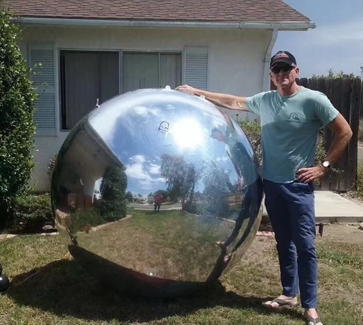 Mirror Sphere Shiny Balloon Silver Pvc Inflatable Reflective Ball For ...
