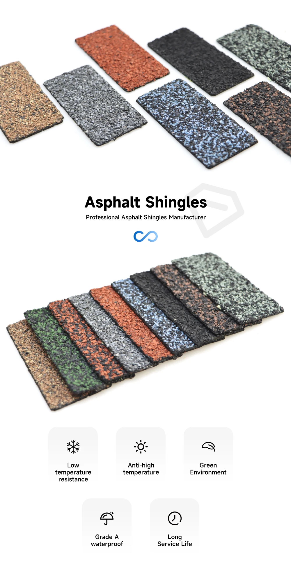 Asphalt Shingles - Durable, Double-Layer Waterproof Roofing