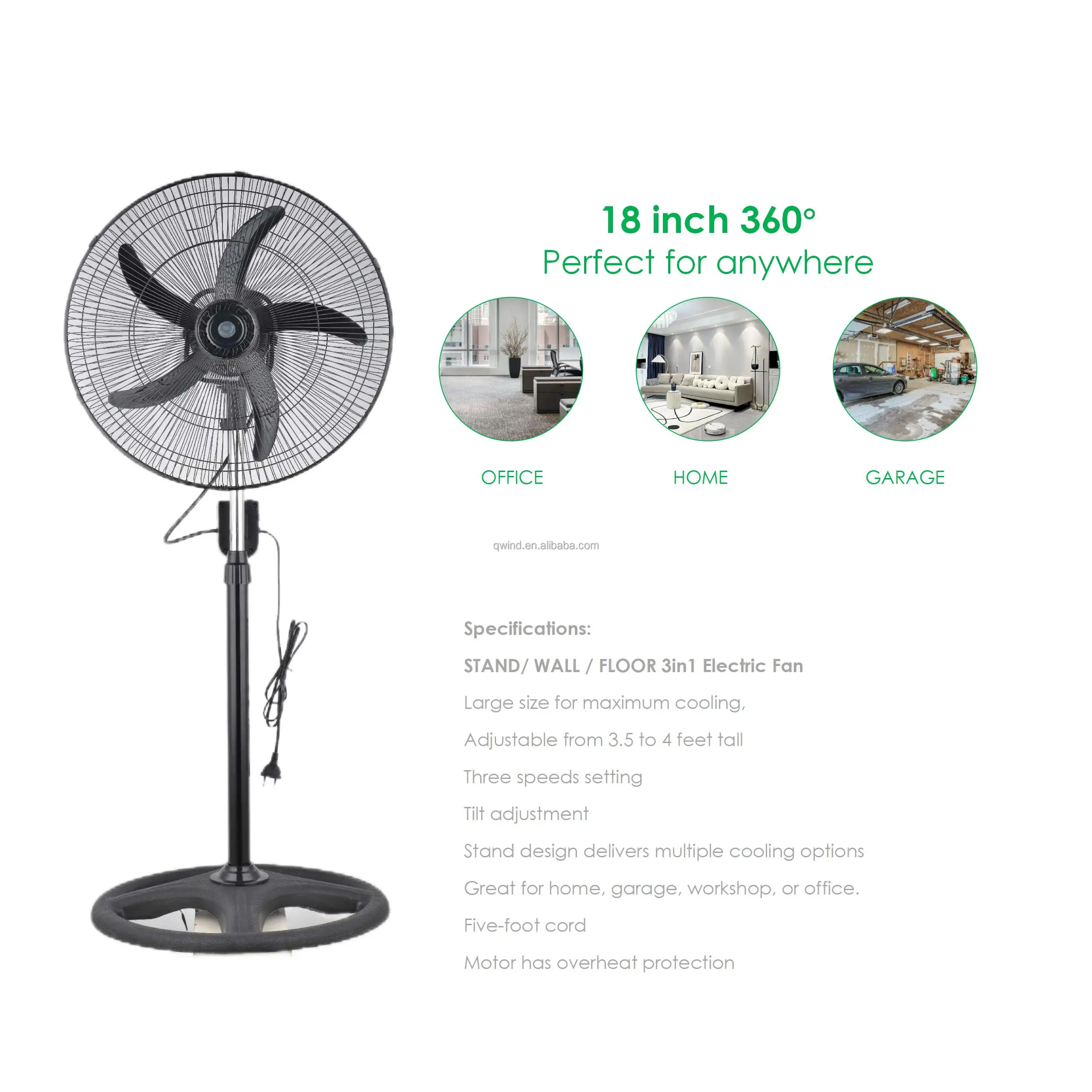 18 Inch Stand Fan 3in1 - Versatile Air Cooling Solution
