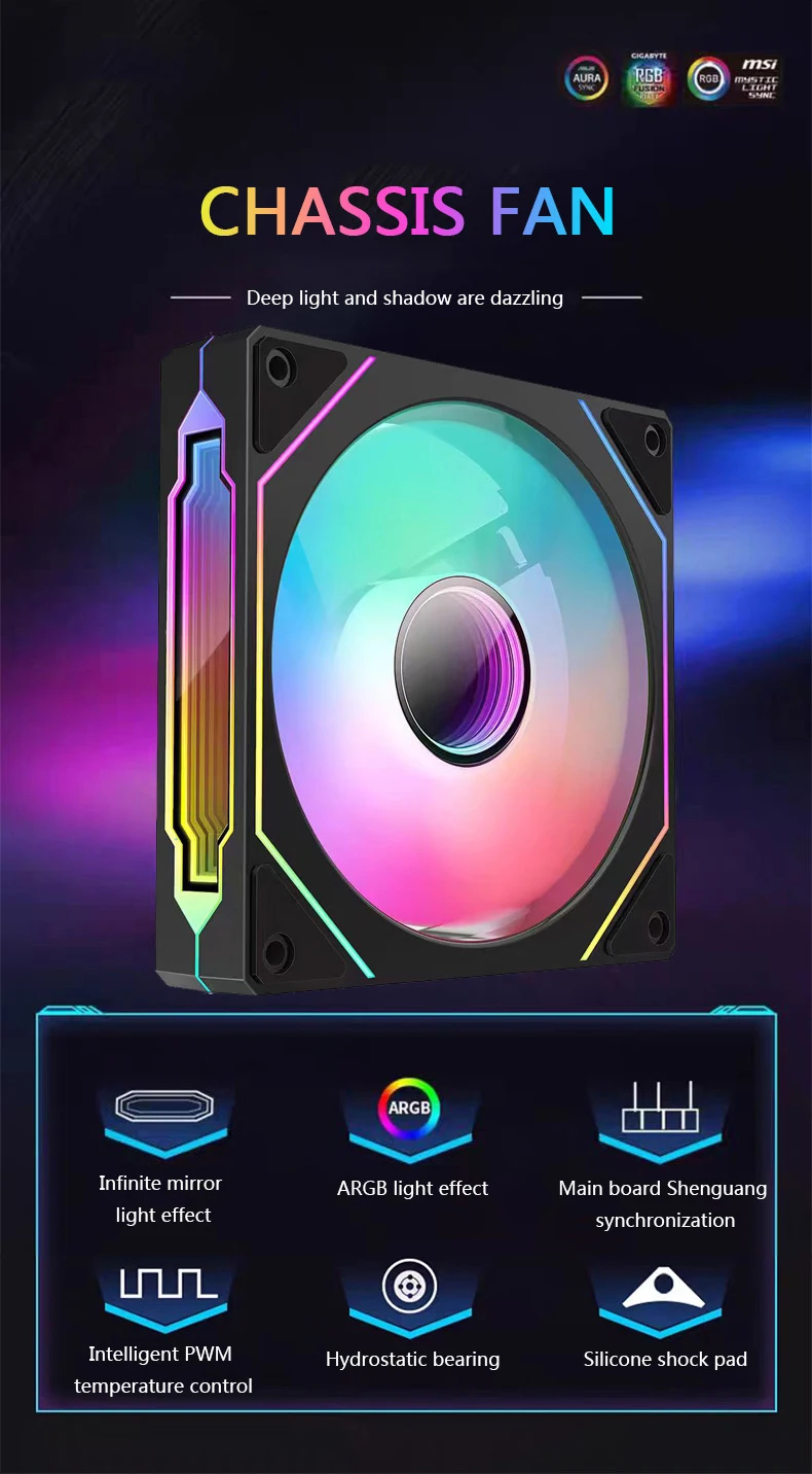 120mm Argb Case Cooling Fans For Gaming Computer Oem Customized Large ...