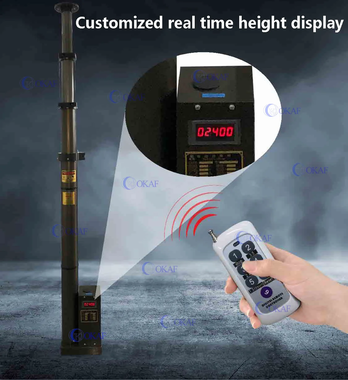 8m 10m 12m Electric Mast CCTV Camera Pole Vehicle Mounted