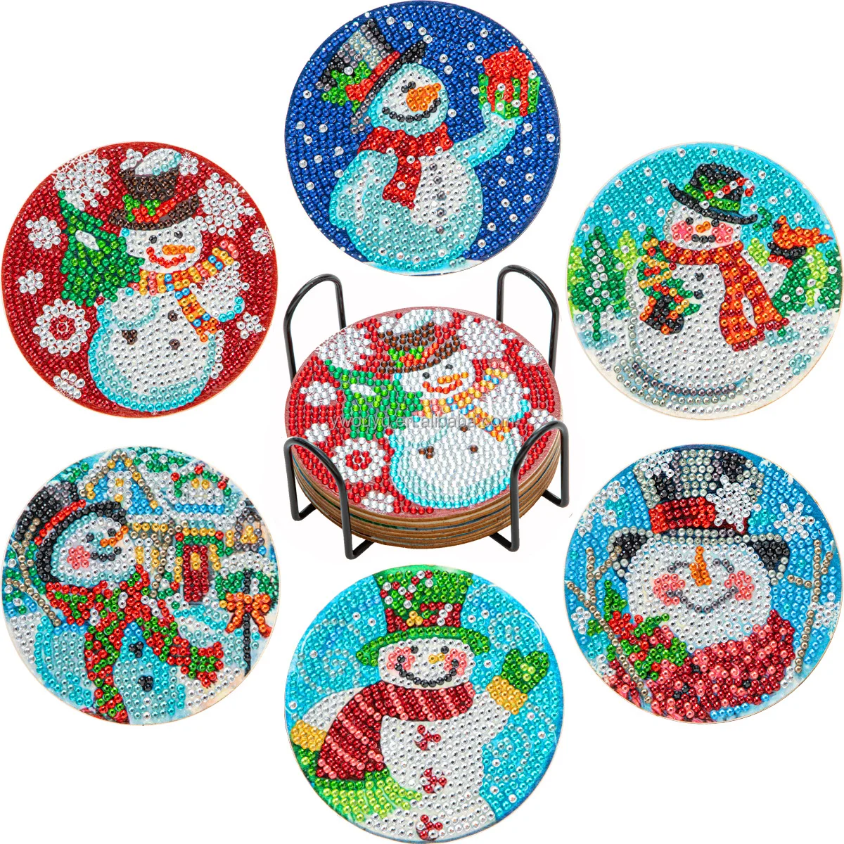 Full Diamond Painting Coaster Wood Back Multi Designs Platemat Fruit ...